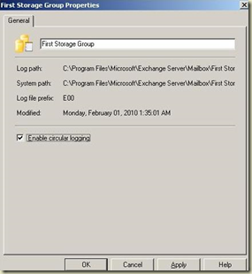 How to Enable / Configure Circular Logging in Exchange Server 2007